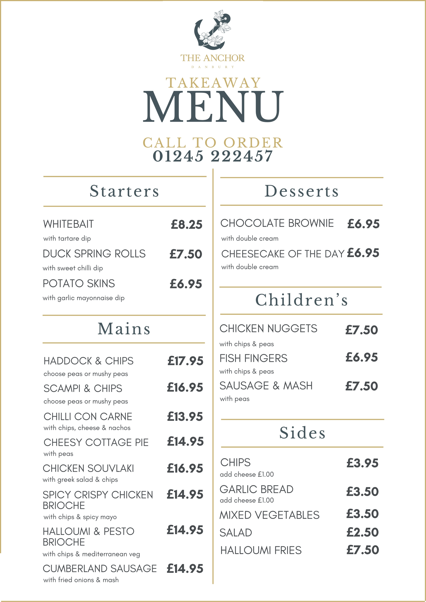 Takeaway | The Anchor, Danbury , Chelmsford